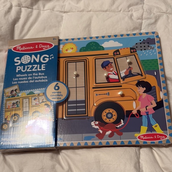 Melissa & Doug | Toys | Melissa Doug Song Puzzle Yellow School Bus ...